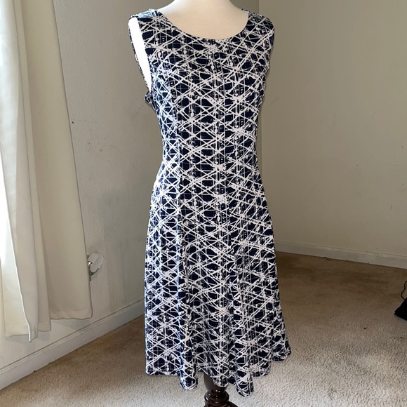 Perceptions | Dresses | Blue And White Short Maxi Dress | Poshmark
